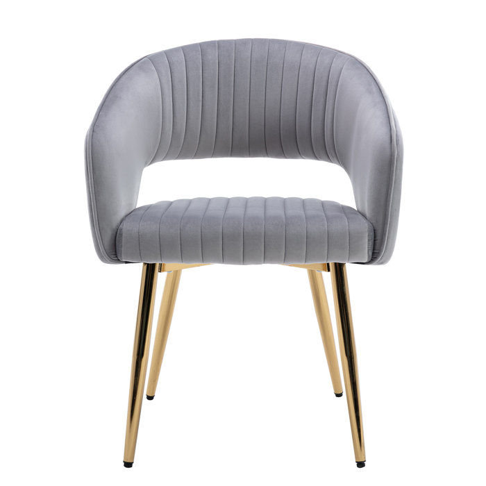 Everly Quinn Velvet Solid Back Arm Chair & Reviews | Wayfair