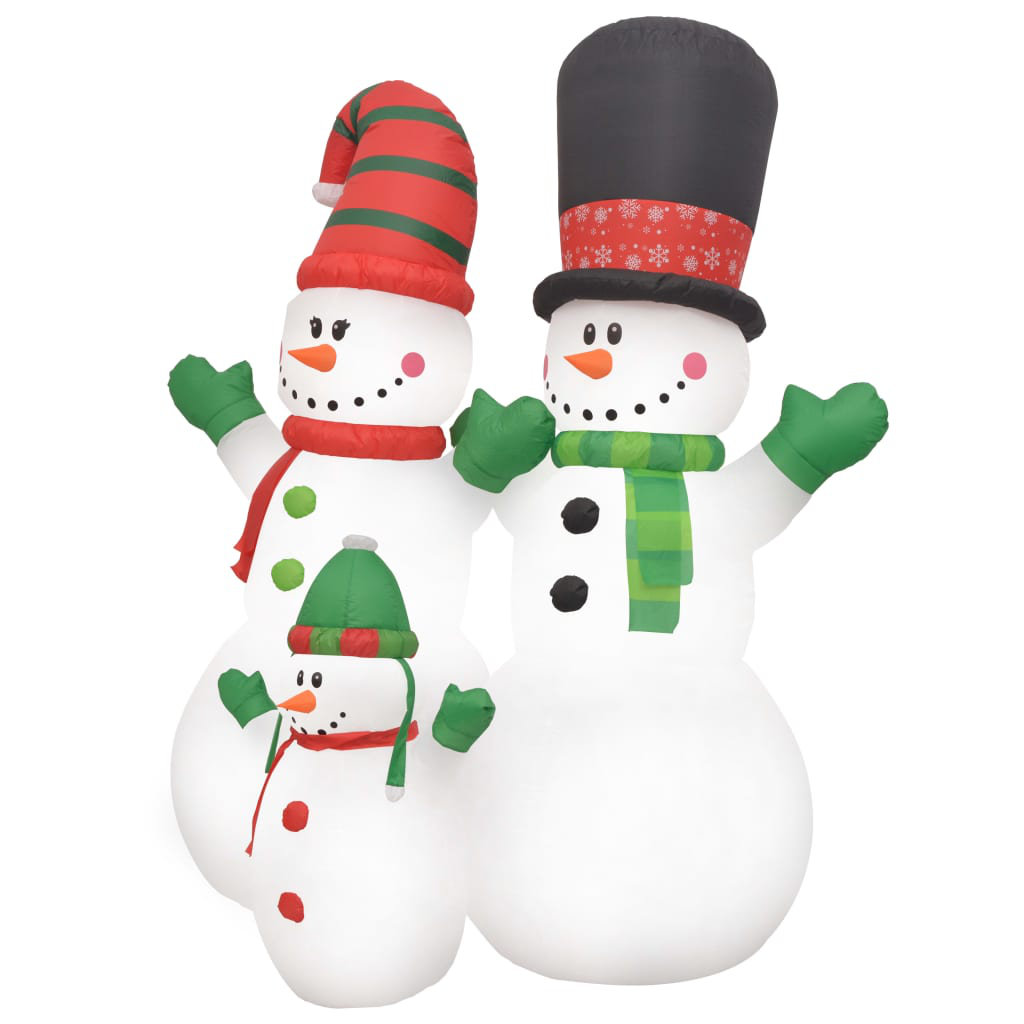 The Holiday Aisle® Inflatable Snowman Family Xmas Decoration with LEDs ...