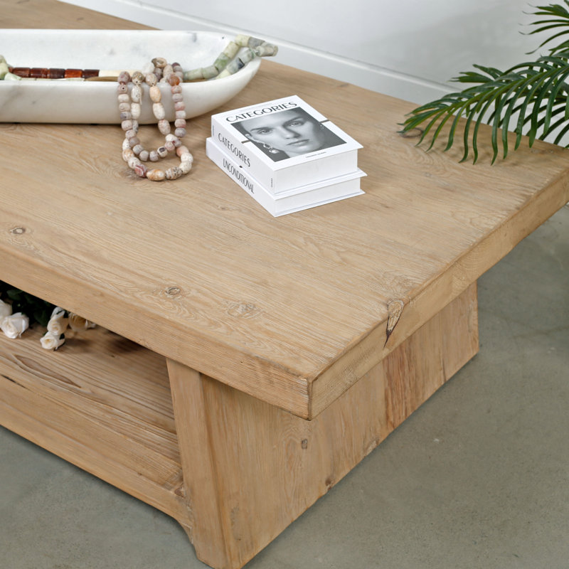 Lily's Living Ravenna Solid Wood Floor Shelf 1 Coffee Table with ...