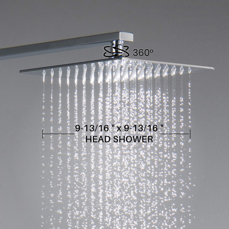 KIBI USA Pressure-Balanced Complete Shower System with Rough in-Valve ...
