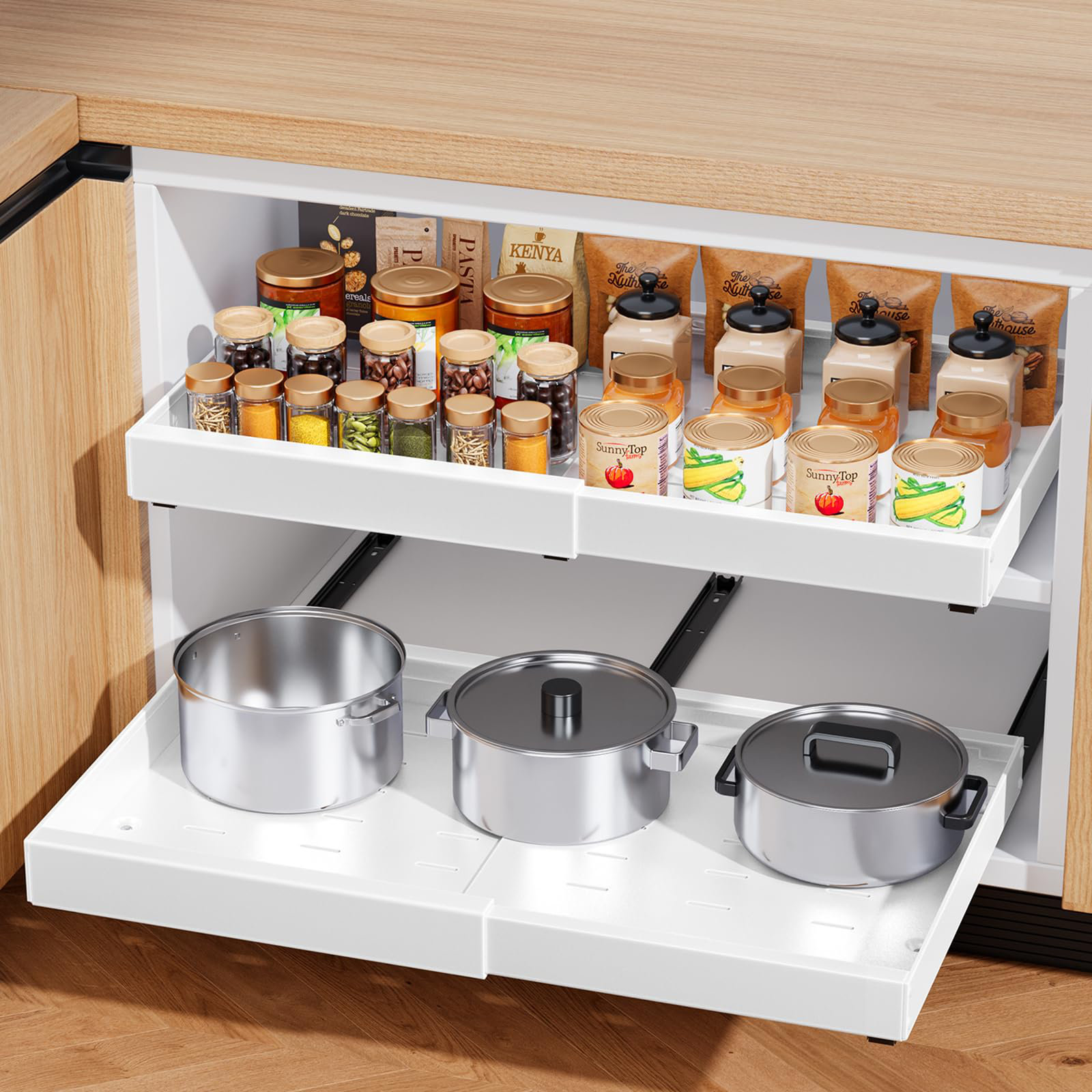 Rebrilliant 1-Pack 21 Inch Deep Heavy Duty Pull-Out Expandable Cabinet ...