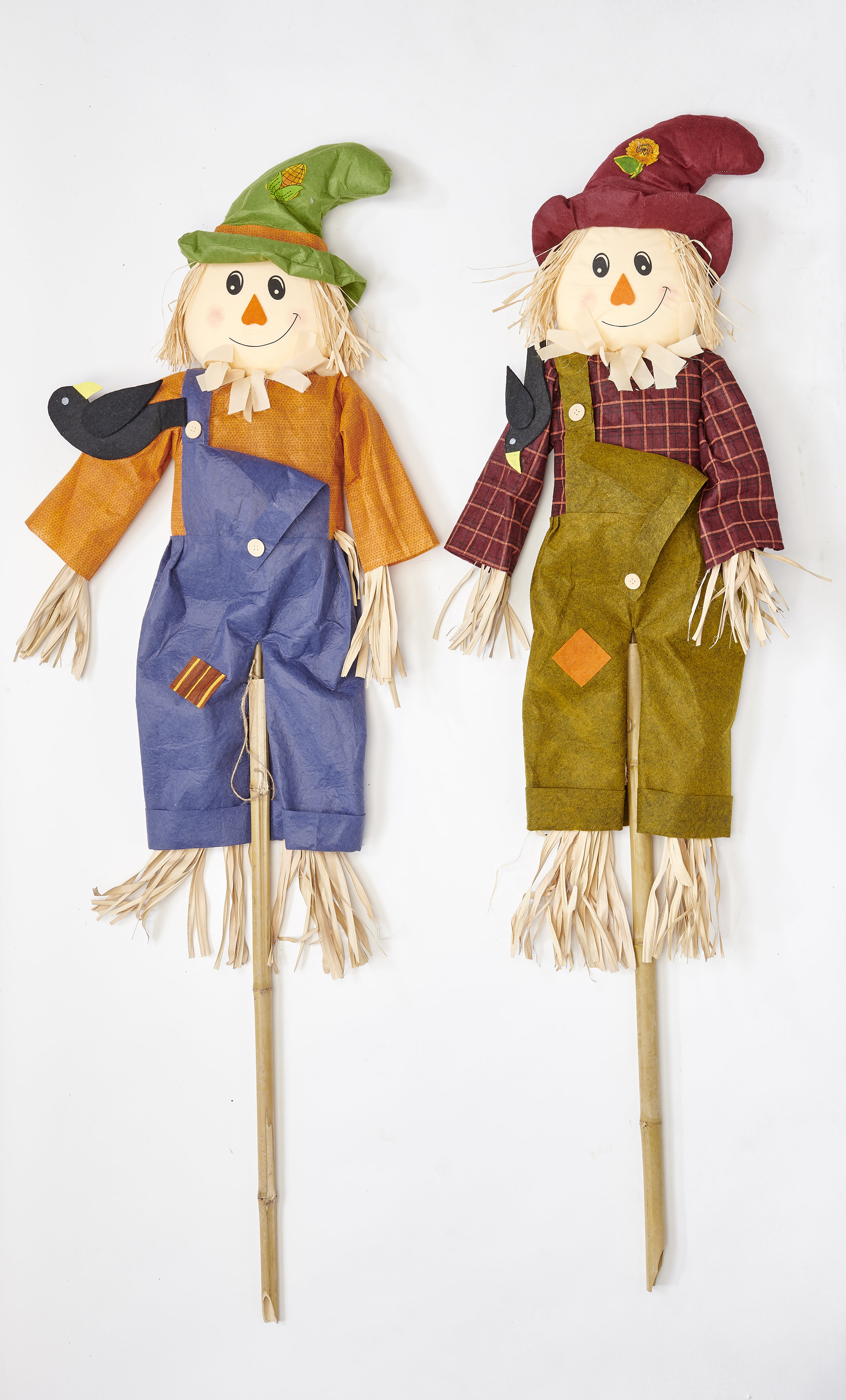 Worth Imports 60" Scarecrow with Crow on Pole, Set of 2 | Wayfair