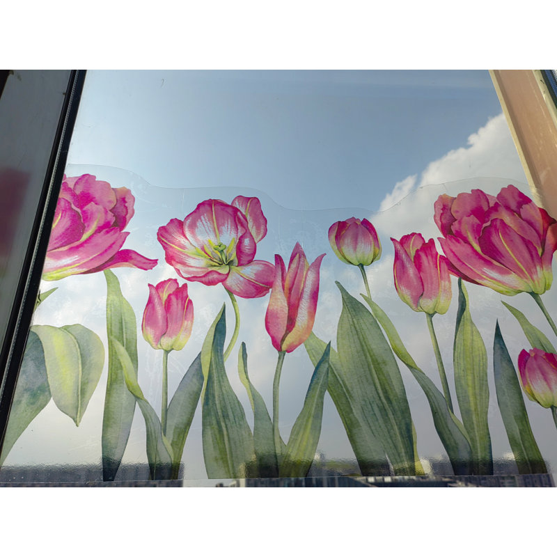 Winston Porter Tulip Garden Static Cling Window Decal & Reviews | Wayfair