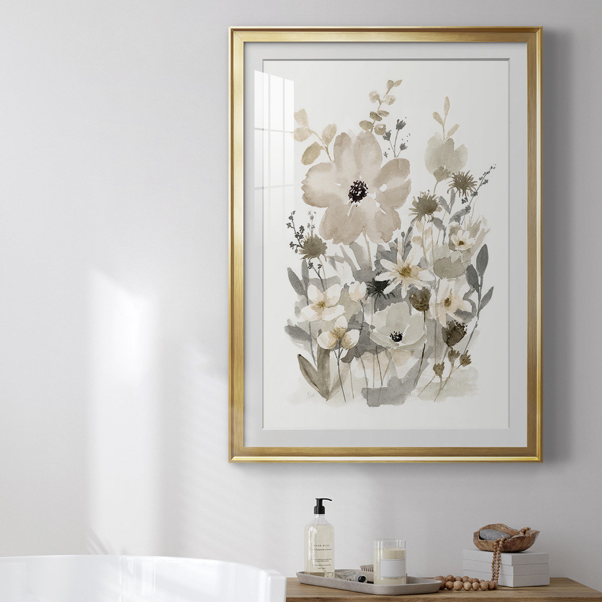 Red Barrel Studio Neutral Nature I Premium Framed Print - Ready To Hang ...