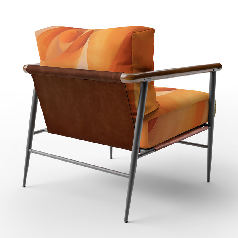 Design Art Tangerine Twist Spriral - Upholstered Abstract Accent Arm ...