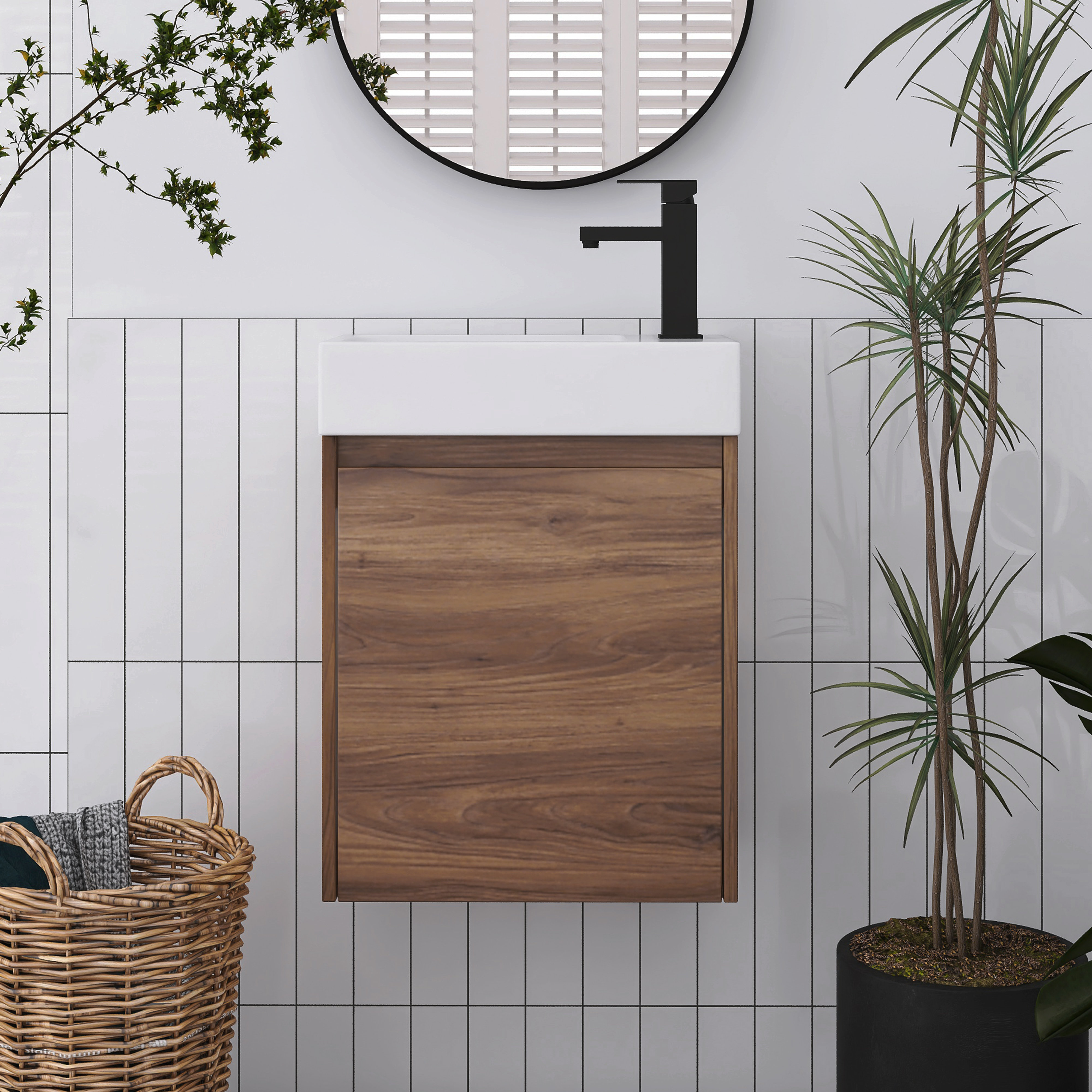 Ebern Designs Arbus 18" Wall-Mounted Single Bathroom Vanity Set | Wayfair