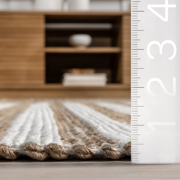 Emily Henderson x Rugs USA Natural Oberlin Striped Jute Area Rug | Wayfair