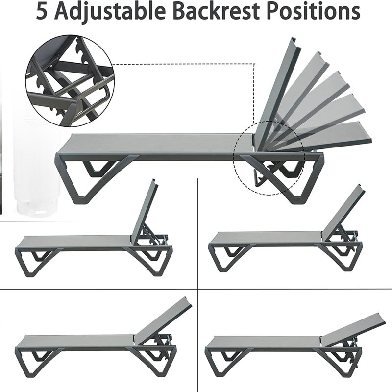 Latitude Run® Ixtzel 3 Piece Outdoor Metal Chaise Lounge with Table Set ...