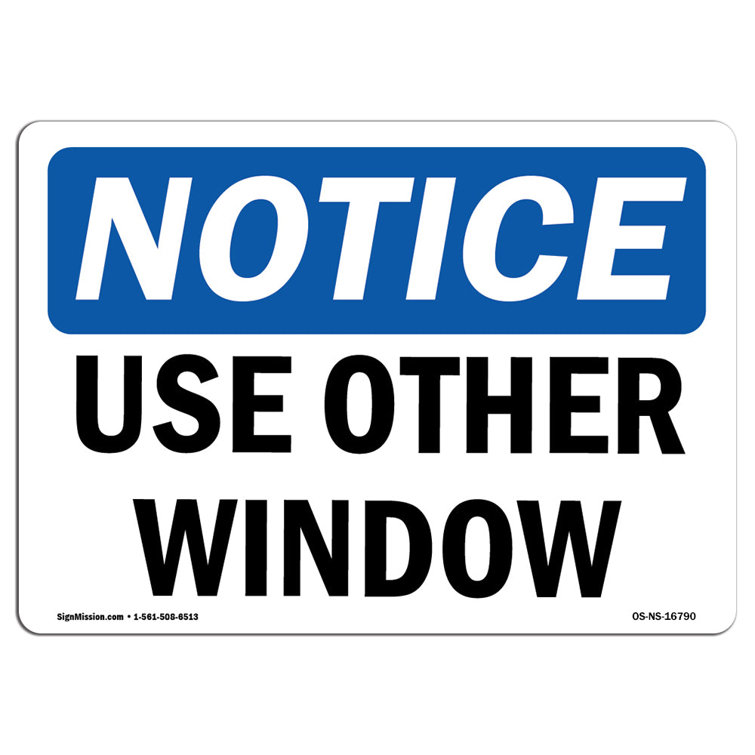 SignMission Use Other Window Sign or Label | Wayfair