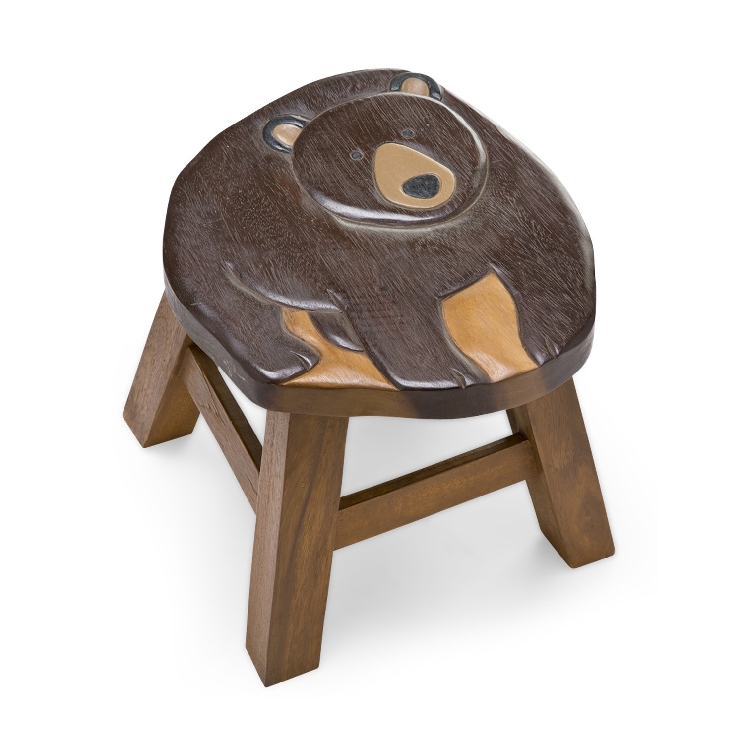 Millwood Pines Hand-Carved Acacia Wood Bear Footstool | Wayfair