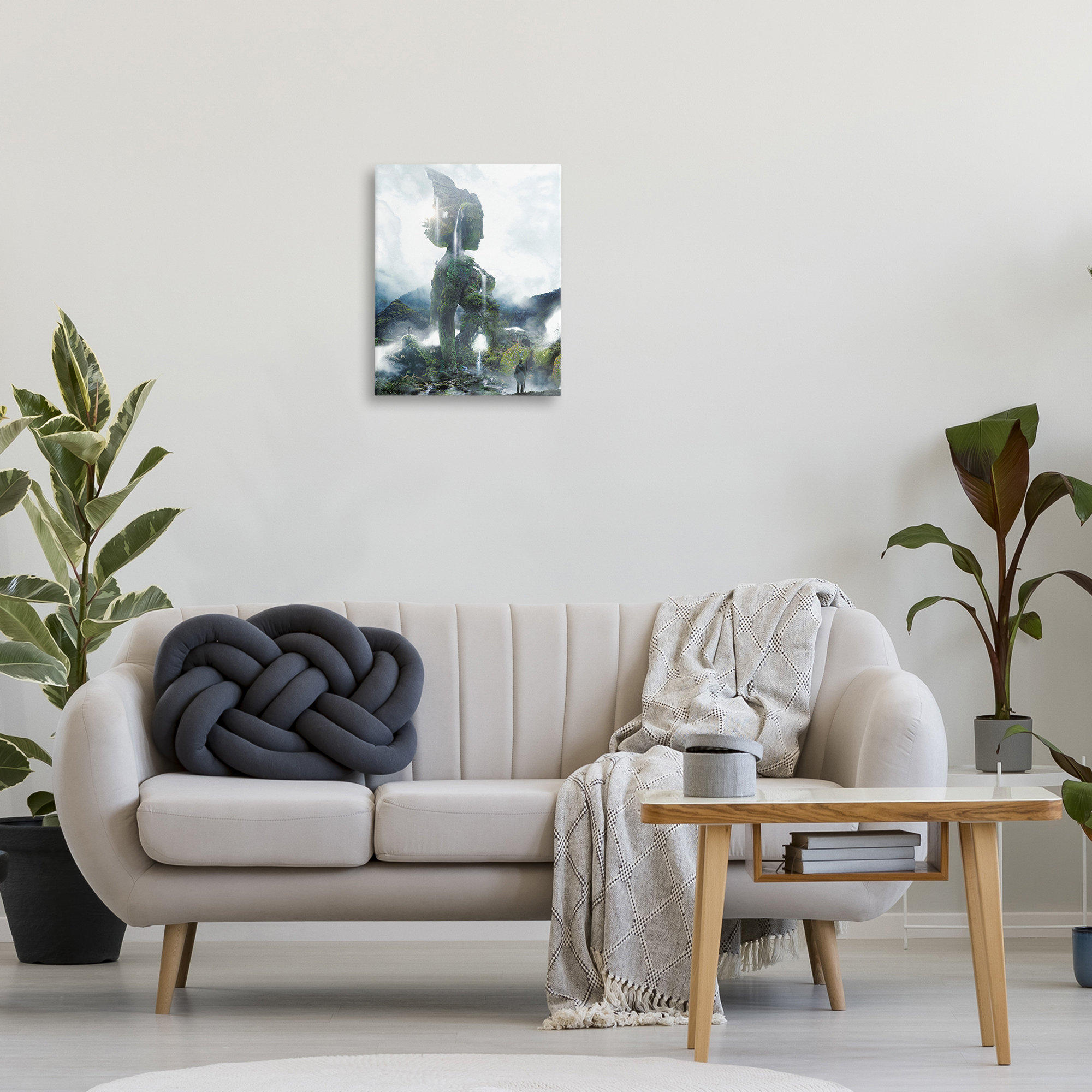 Dakota Fields Mossy Nature Statue of Woman Canvas, design by Barrett ...