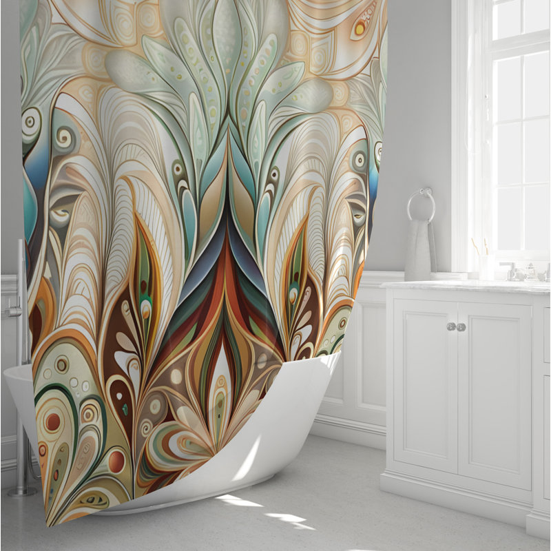 Bayou Breeze Arnaldur Abstract Shower Curtain | Wayfair