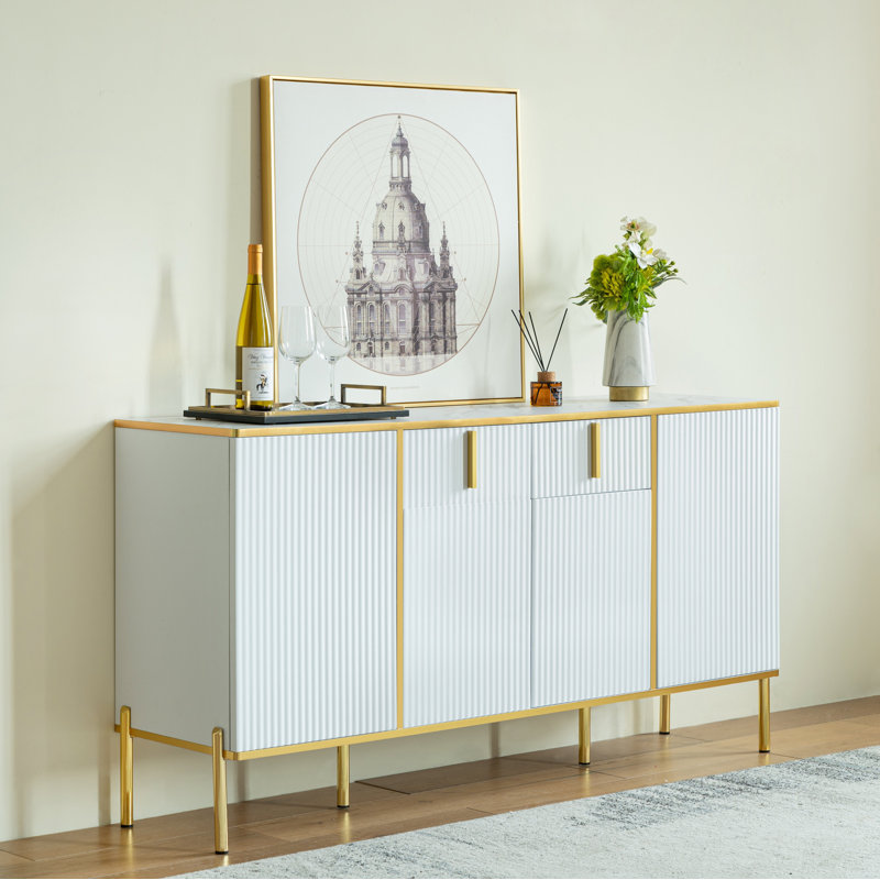 GOODSILO Modern Sideboard Buffet Cabinet with Four Doors and Two ...