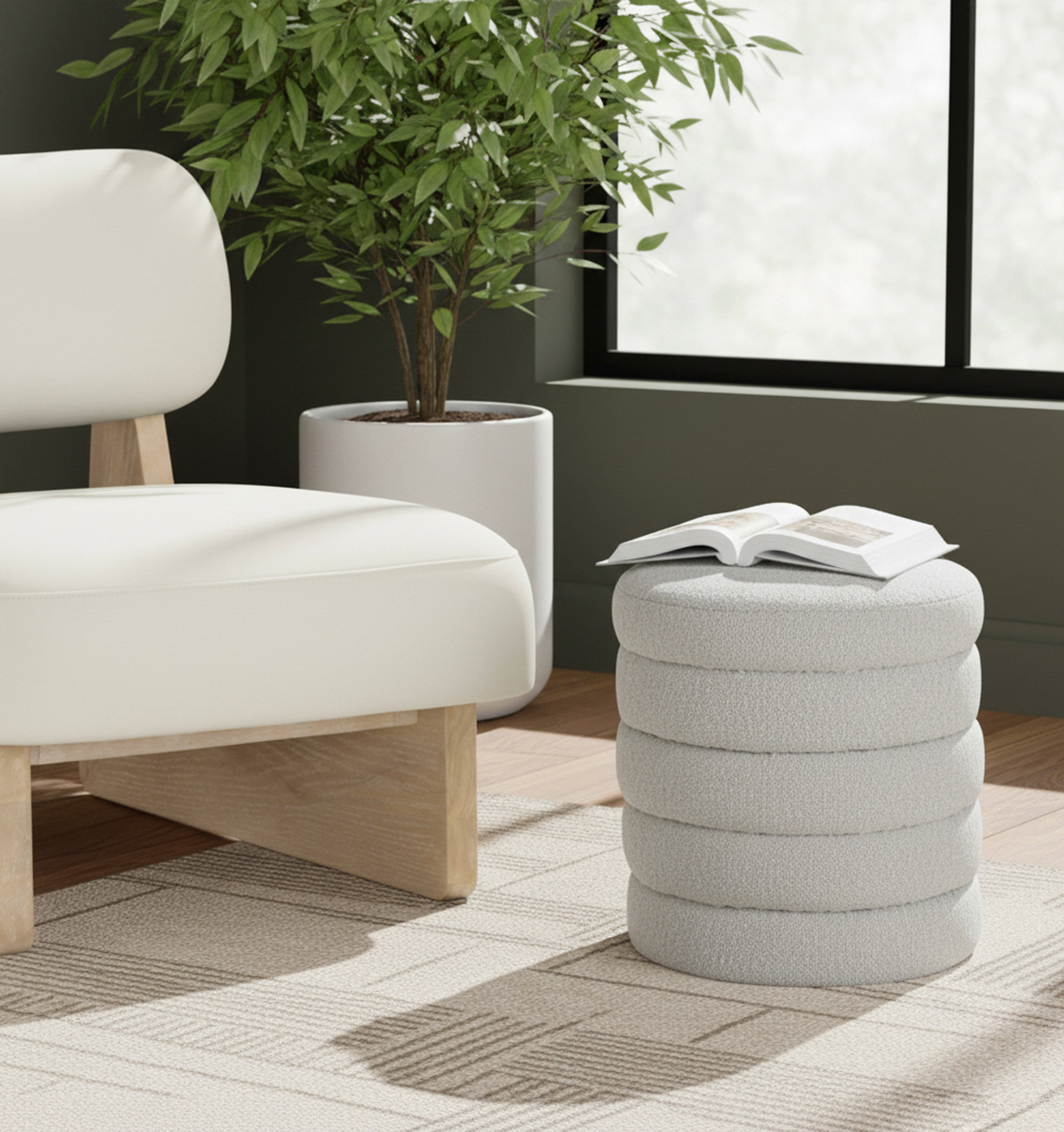 Wade Logan Amy-Claire 15" Wide Round Standard Ottoman & Reviews ...