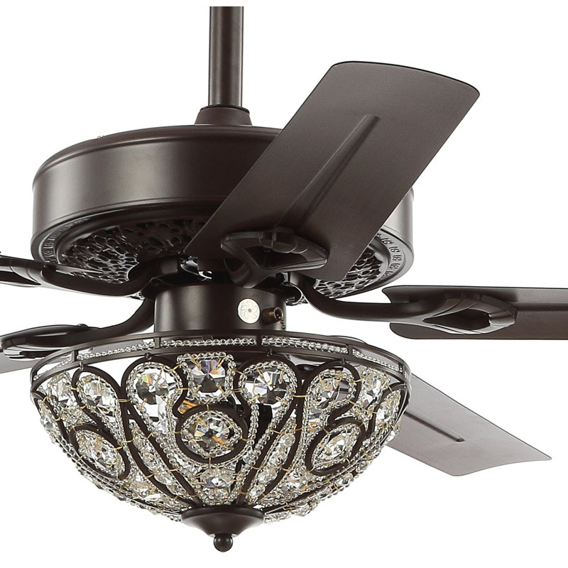 Rosdorf Park 48" Chicago 5 - Blade Crystal Ceiling Fan with Remote ...