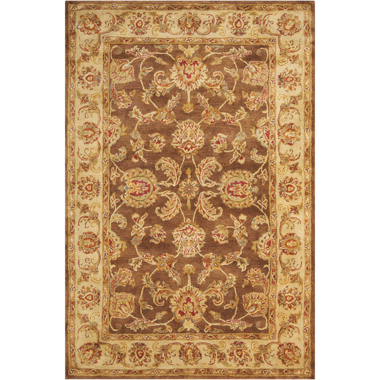 Darya Home Hand Tufted Wool Floral Rug | Wayfair