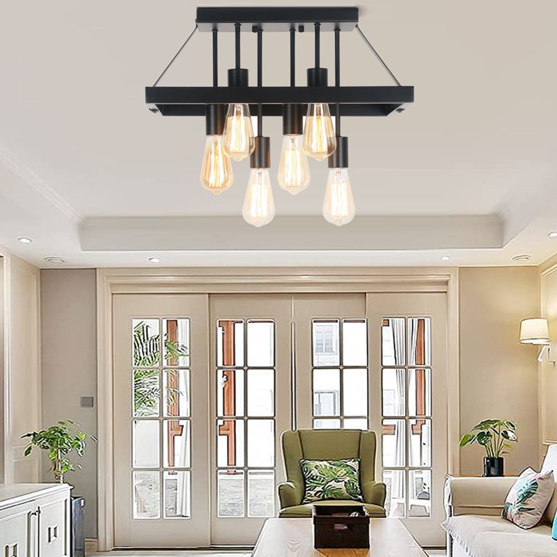 17 Stories Polik 6-Light 18.8" Semi Flush Mount "& Reviews" | Wayfair
