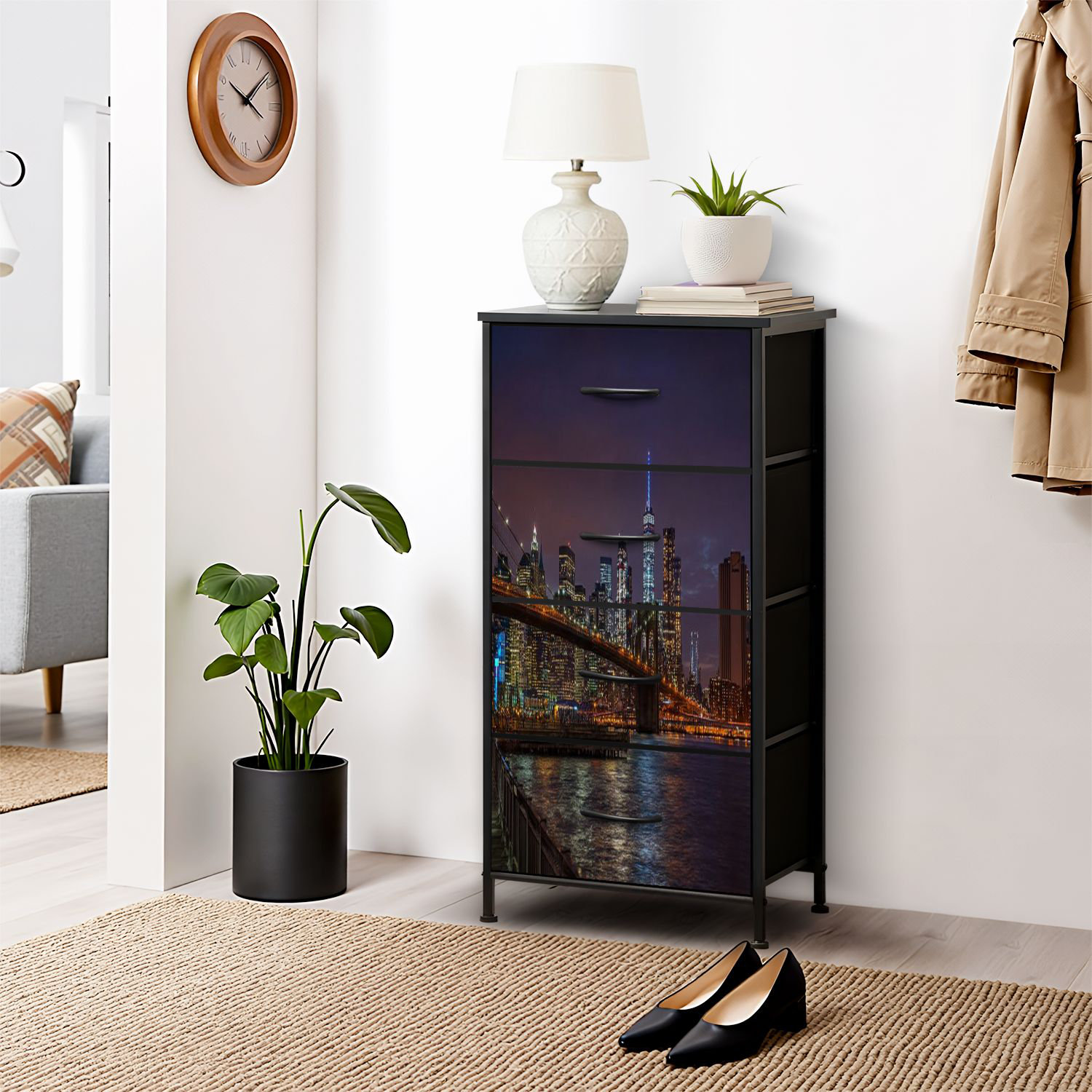 Latitude Run® Dresser for Bedroom Dresser for Closet New York skyline ...