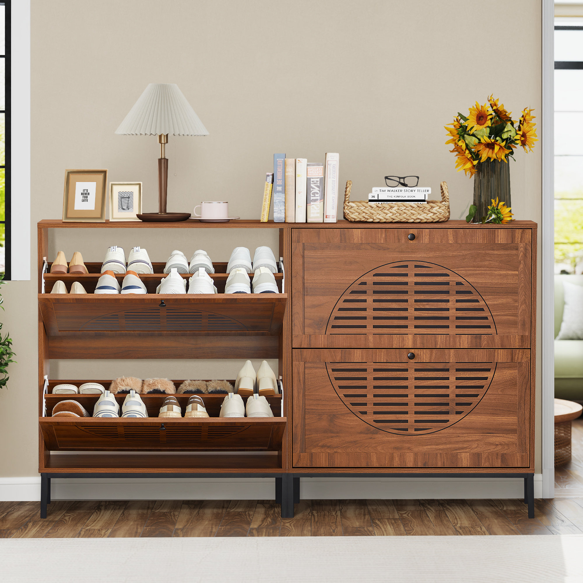 Ebern Designs 16 Pair Shoe Storage Cabinet - Wayfair Canada