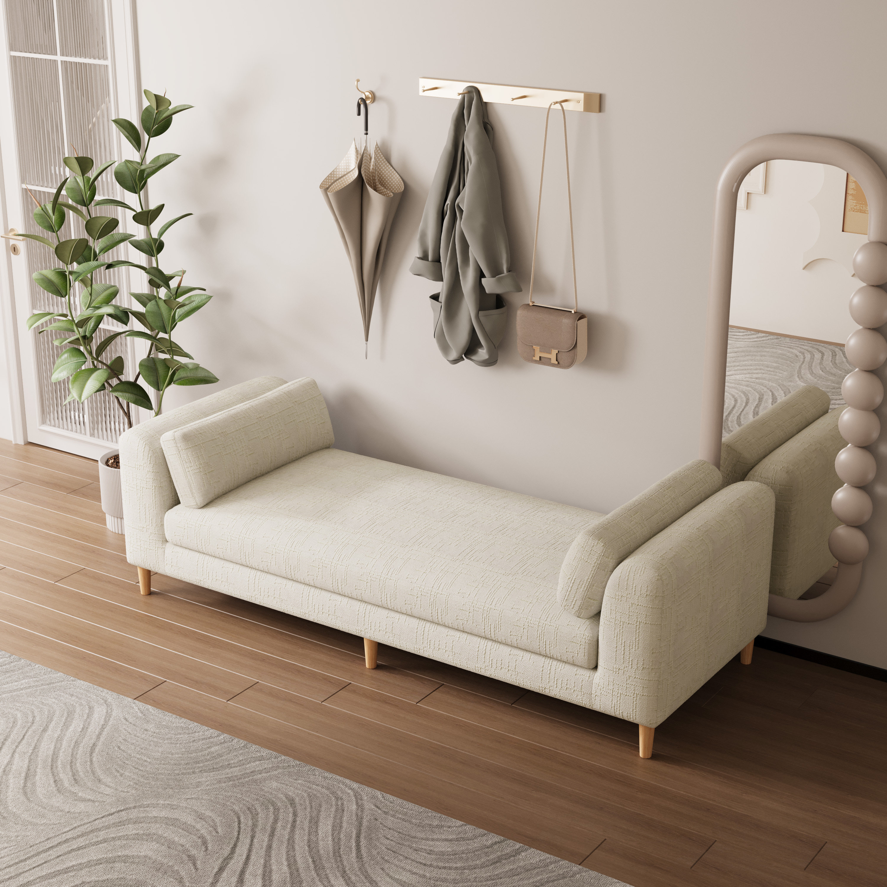 Latitude Run® 83" W Modern End Of Bed Bench, Upholstered Chaise Lounge ...