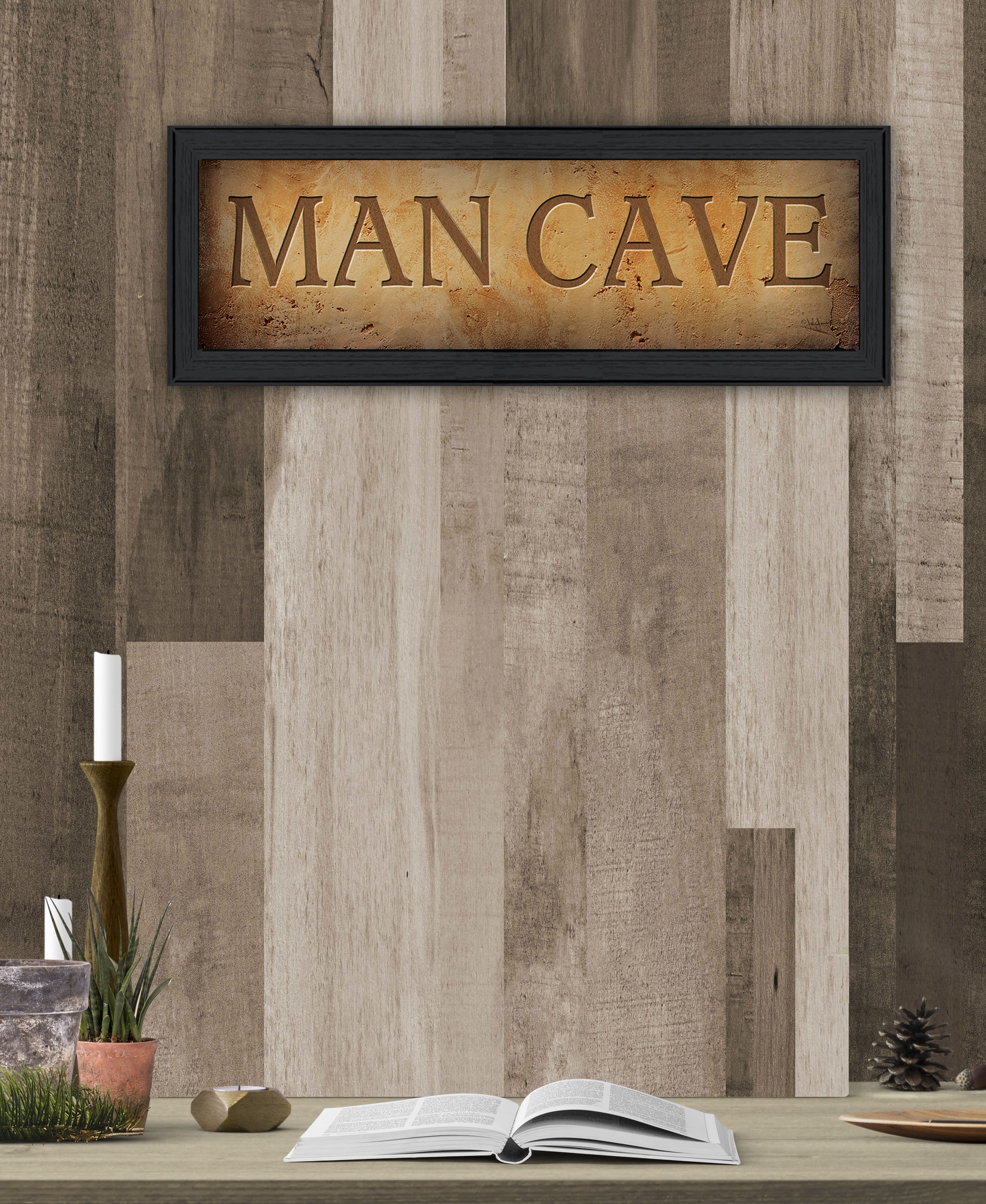 Millwood Pines Man Cave Framed Wall Art for Living Room, Home Wall ...