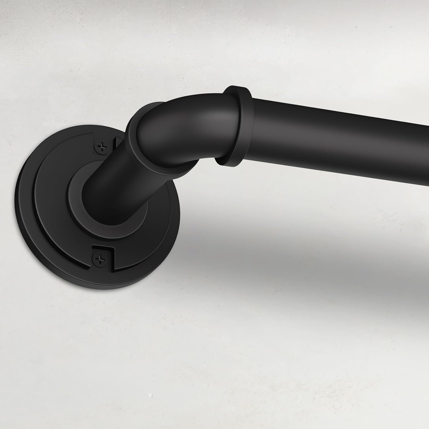 MABOSY Adjustable Wrap Around Curtain Rod Black 30"-90" | Wayfair