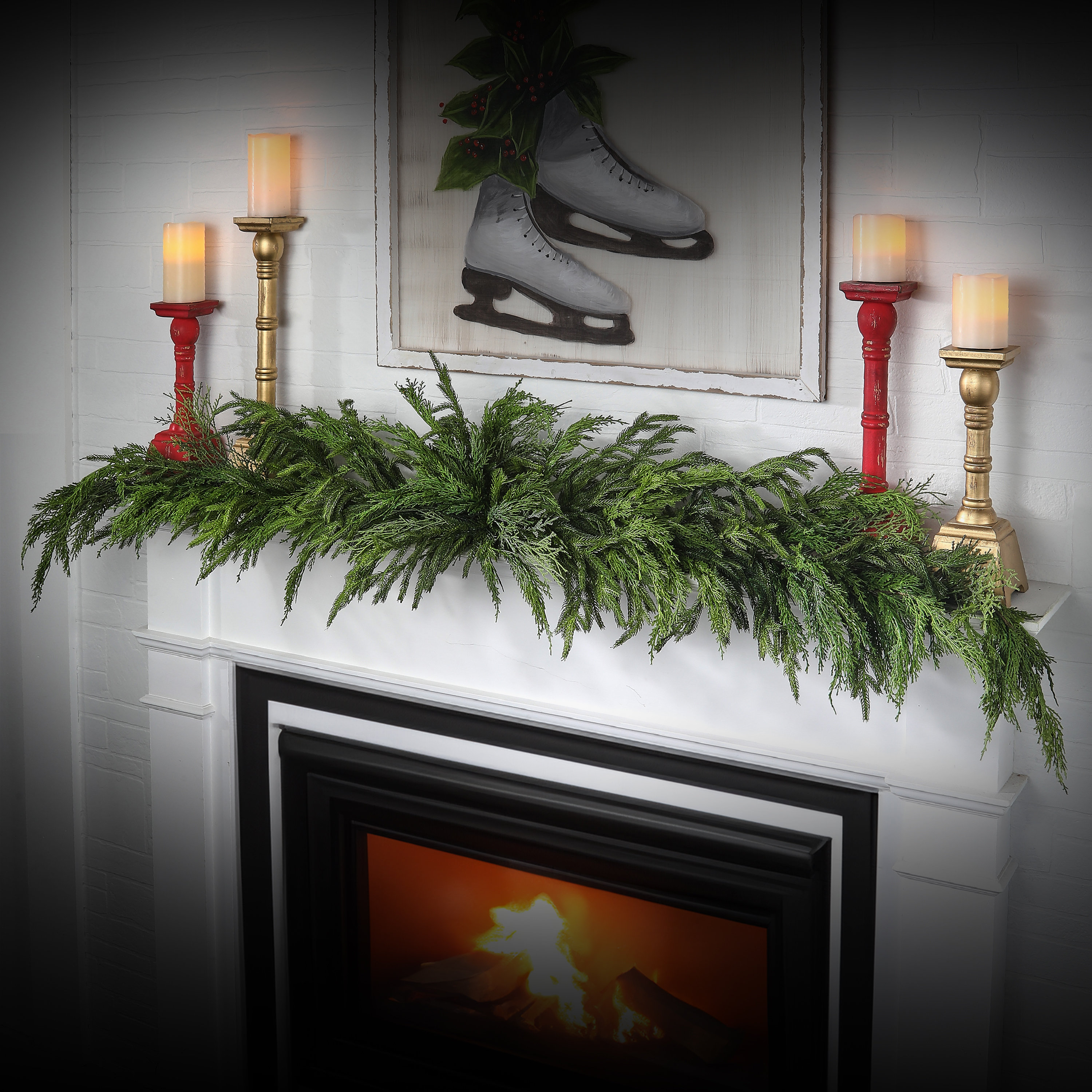The Holiday Aisle® 6' Luxury Cyprus Norfolk Pine Swag & Reviews ...