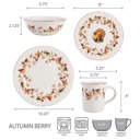 Pfaltzgraff Autumn Berry 16-Piece Stoneware Dinnerware Set, Service for ...