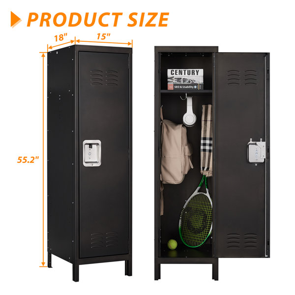 Steelcube 15 Inch Wide Steel Storage Locker Cabinet with 1 Door and ...