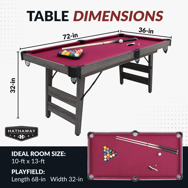Hathaway Games Hathaway 6 Ft Portable Pool Table, Adult Folding ...