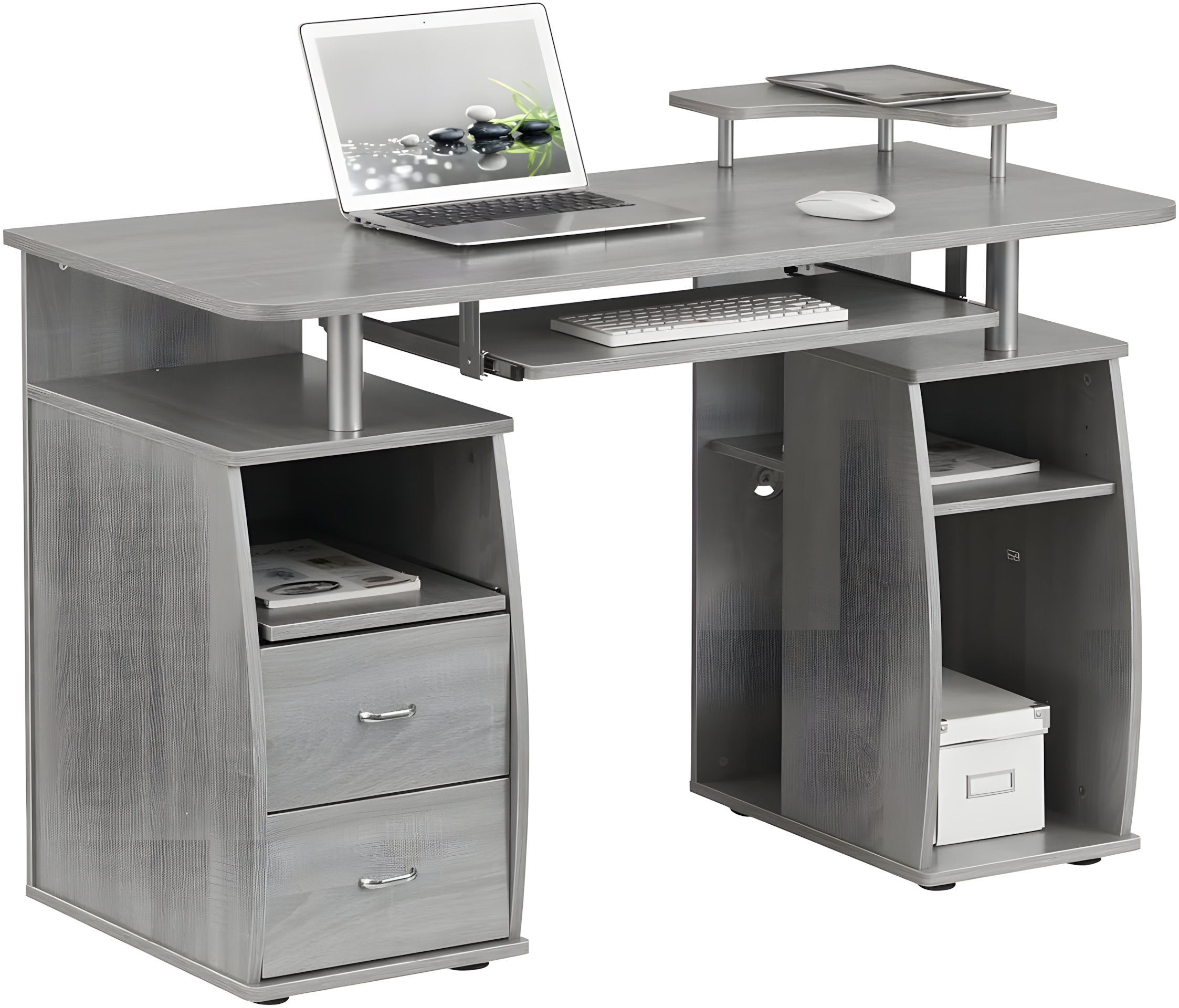 Orren Ellis 47-Inch Computer Desk With Storage Drawers, Pull-Out ...