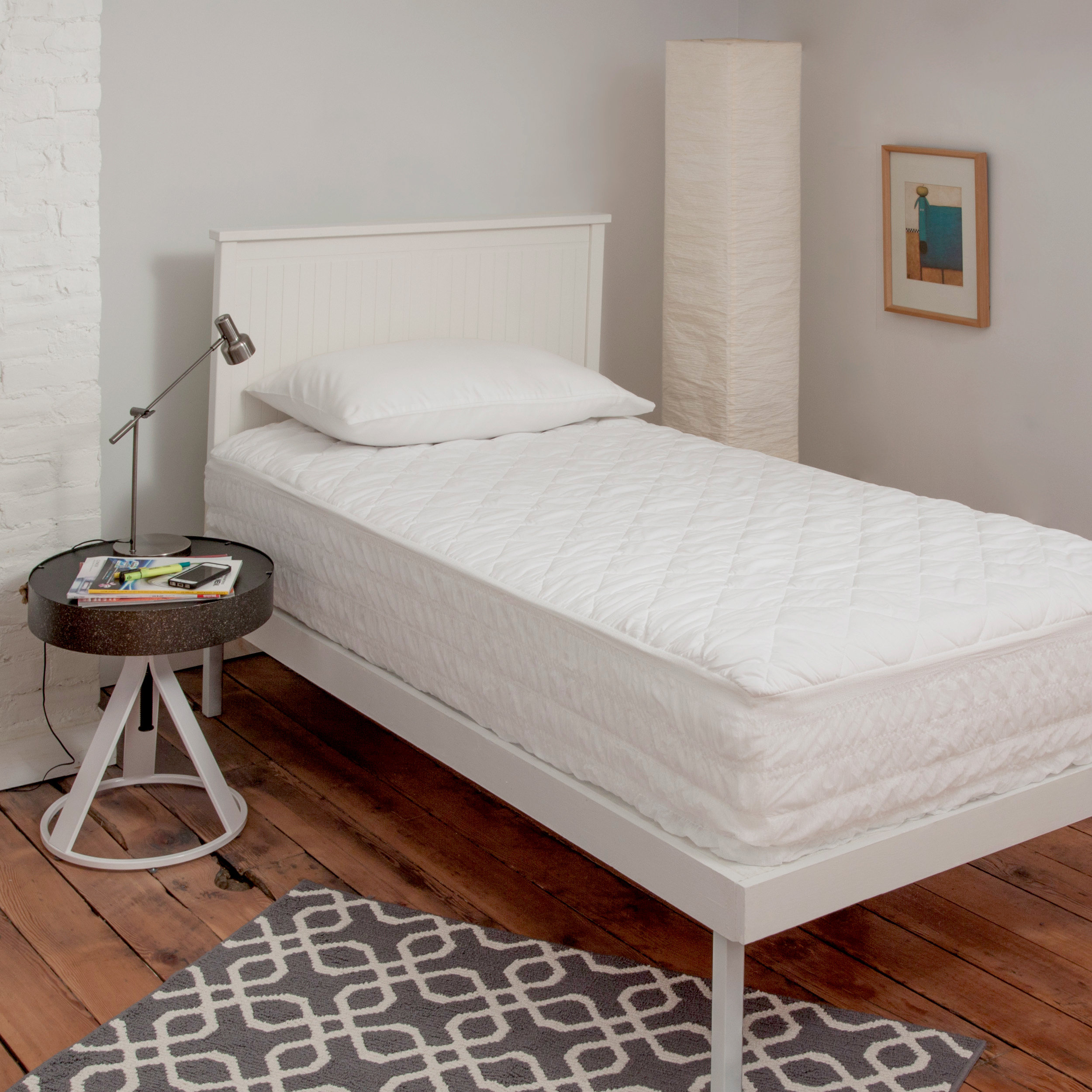 Downlite DOWNLITE Waterproof Microfiber Twin XL Dorm Mattress Pad ...