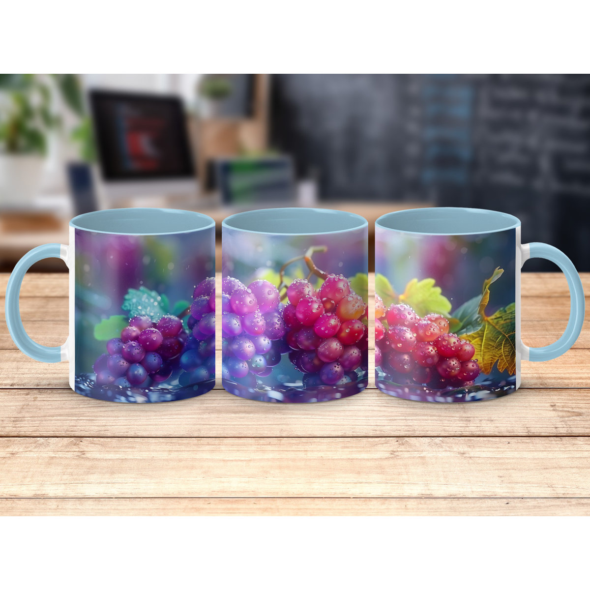East Urban Home Set of 2 Colourful 3D Design 11oz Accent Mugs – White ...