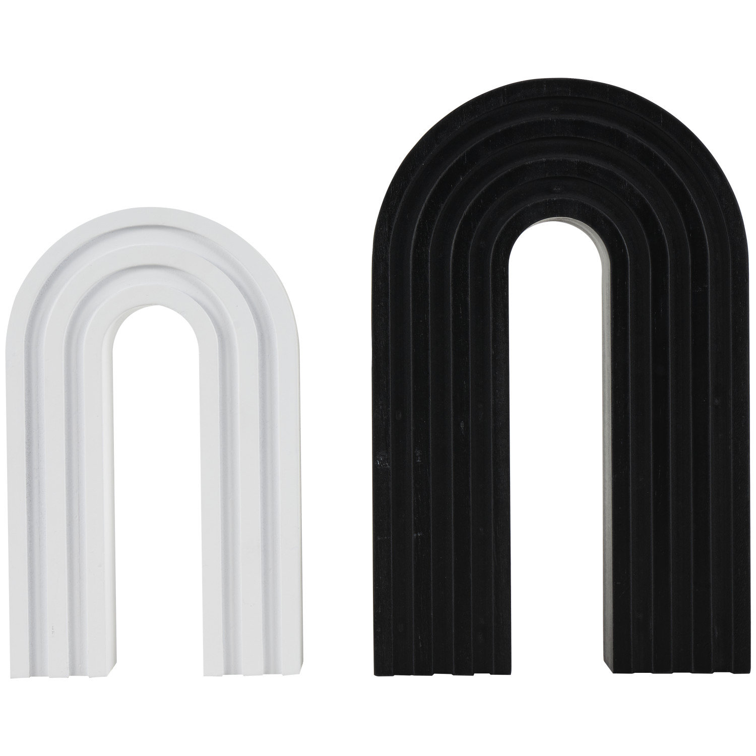 Wrought Studio™ Emiterio Wooden Layered Arch Geometric Decorative Black ...