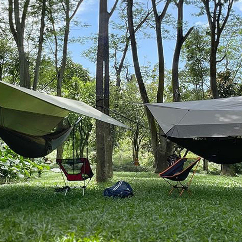 Arlmont & Co. Portable Hammock Camping with Rain Fly Tarp and Net ...