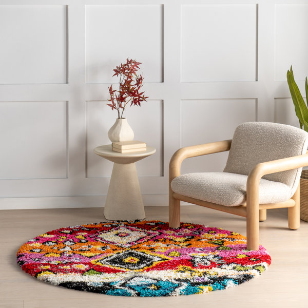 Bloomsbury Market Venlo Moroccan Shag Performance Red/Pink/Orange Rug ...