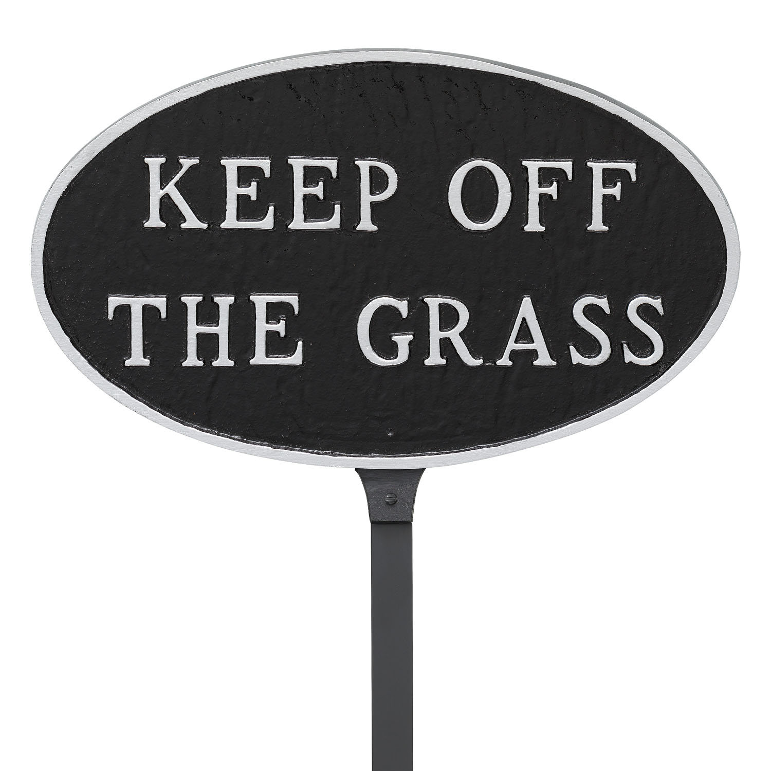 Red Barrel Studio® Boffa Keep off the Grass Oval Statement Garden Sign ...