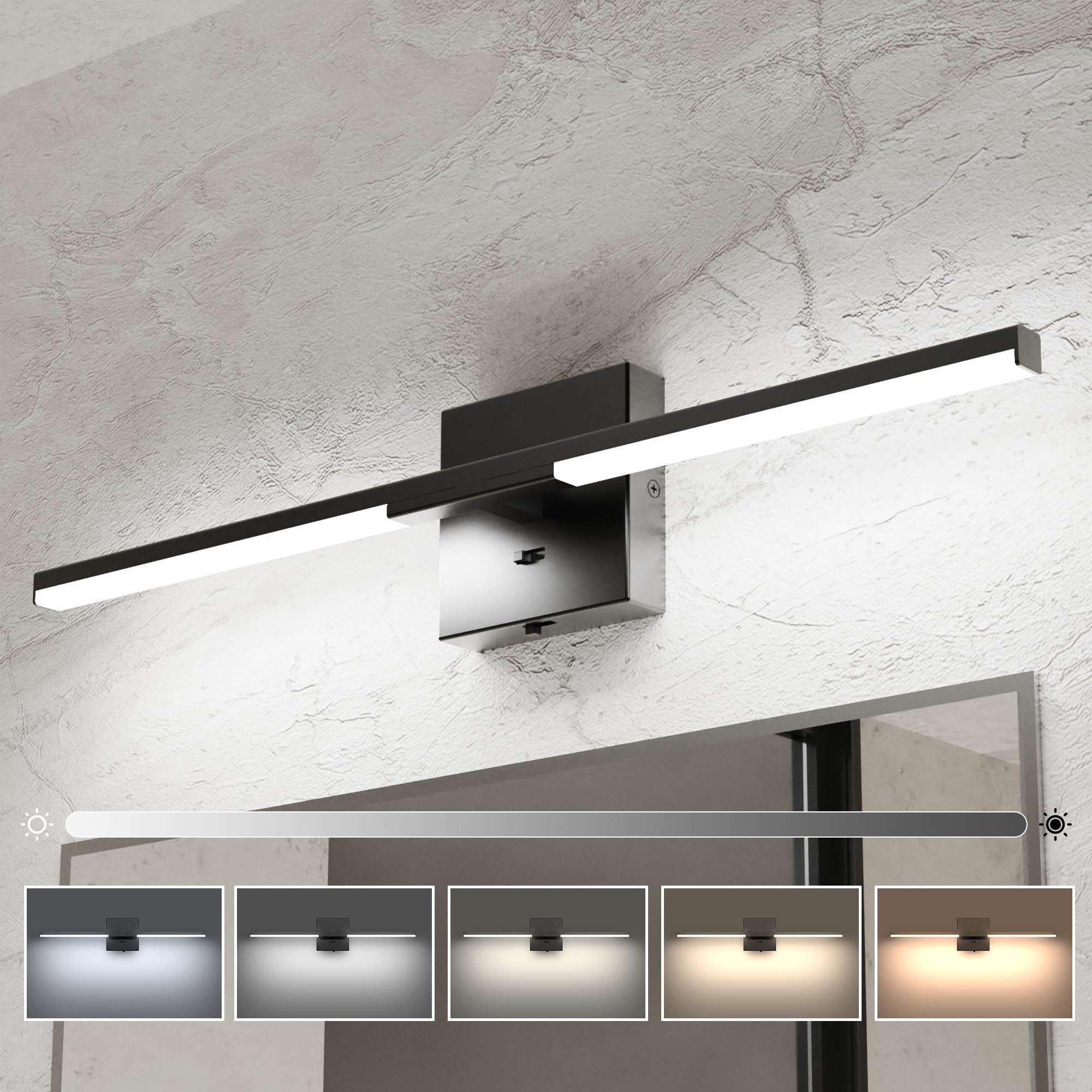 Brayden Studio® Modern Vanity Light, Built-In Dimmer, 24 Inch Led Light ...