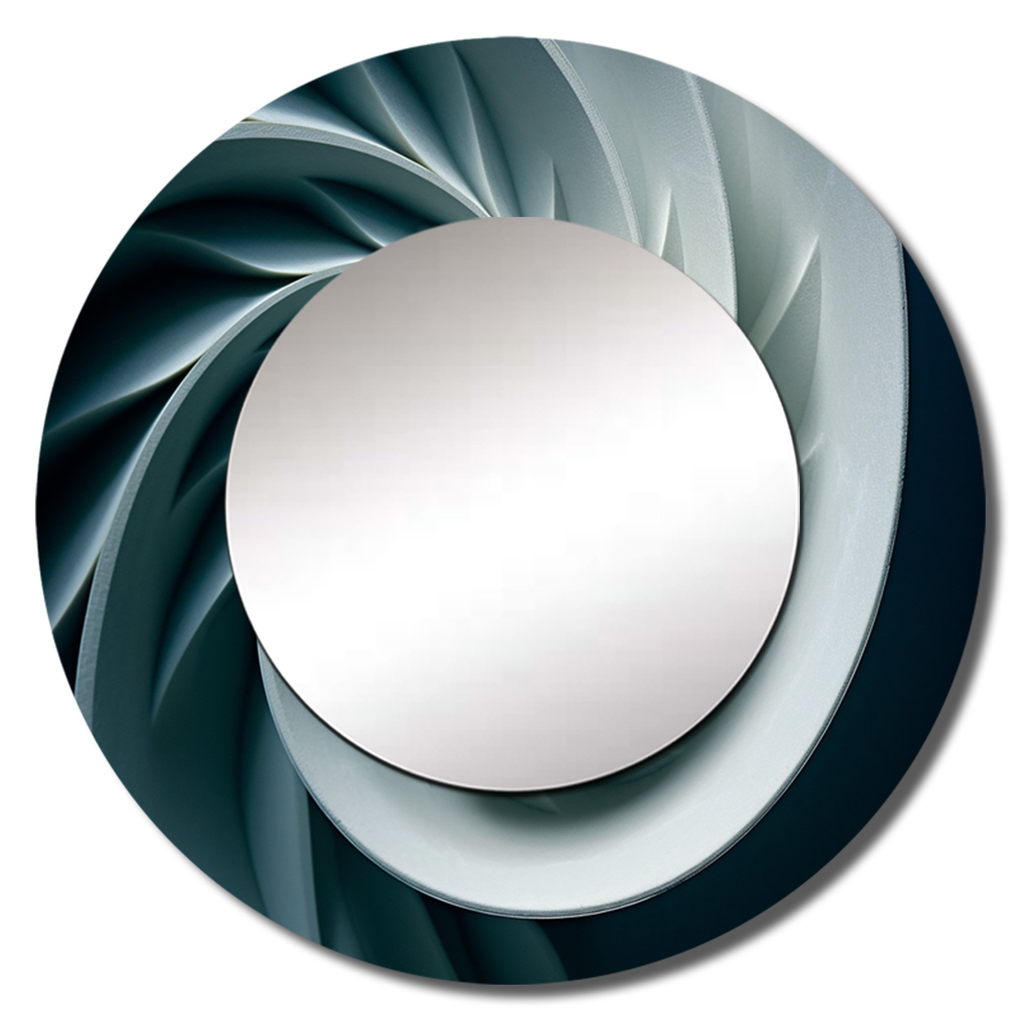 Design Art Turquoise Twirl Shell Fish Spiral - Nautilus Large Mirror ...