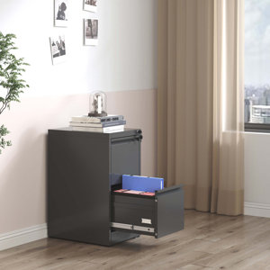 Inbox Zero 18"D 2 Drawer Metal Vertical File Storage Cabinet with Lock ...
