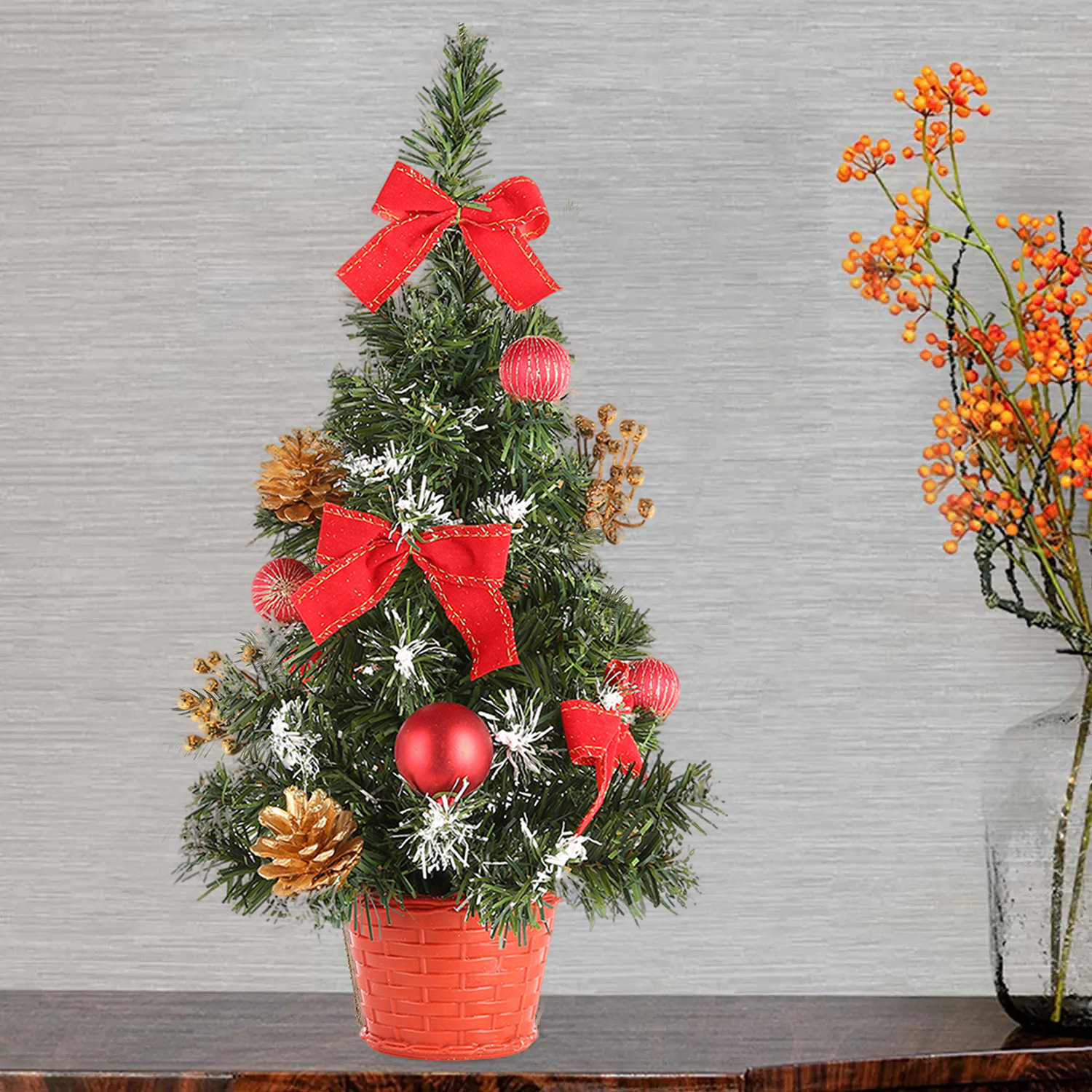 The Holiday Aisle® 2 Pack 16 Inch Table Top Small Christmas Tree ...