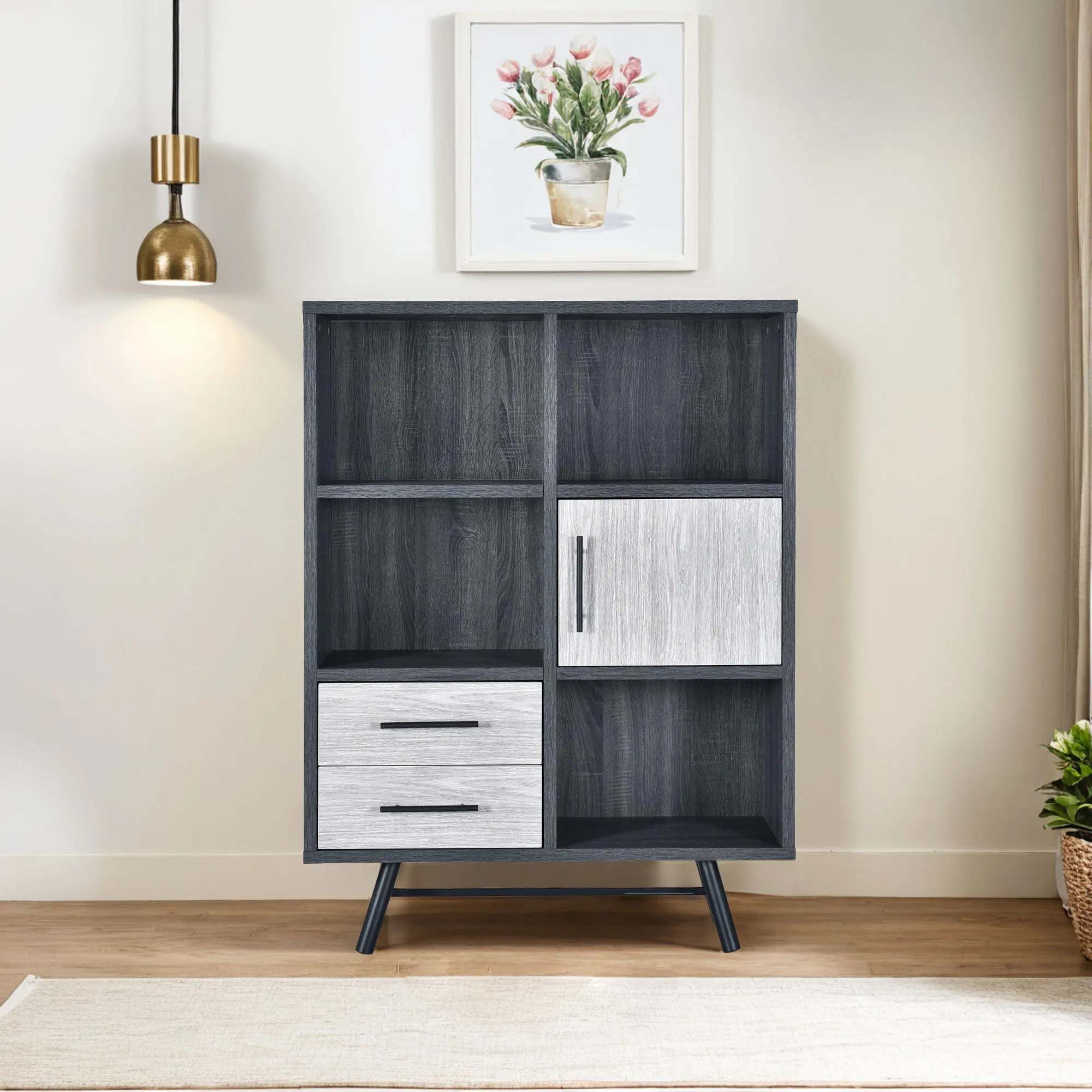 George Oliver Multi-Function Cabinet With 2 Barn Door Home Furniture ...