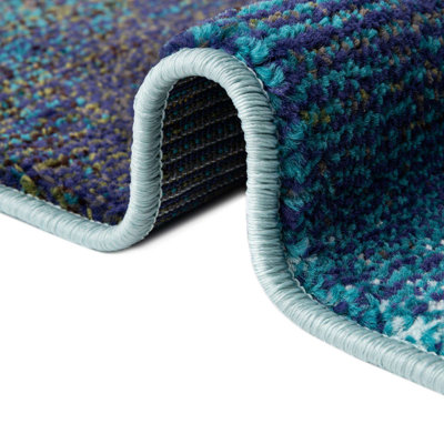 Wade Logan® Ansela Performance Blue/Orange Rug & Reviews | Wayfair