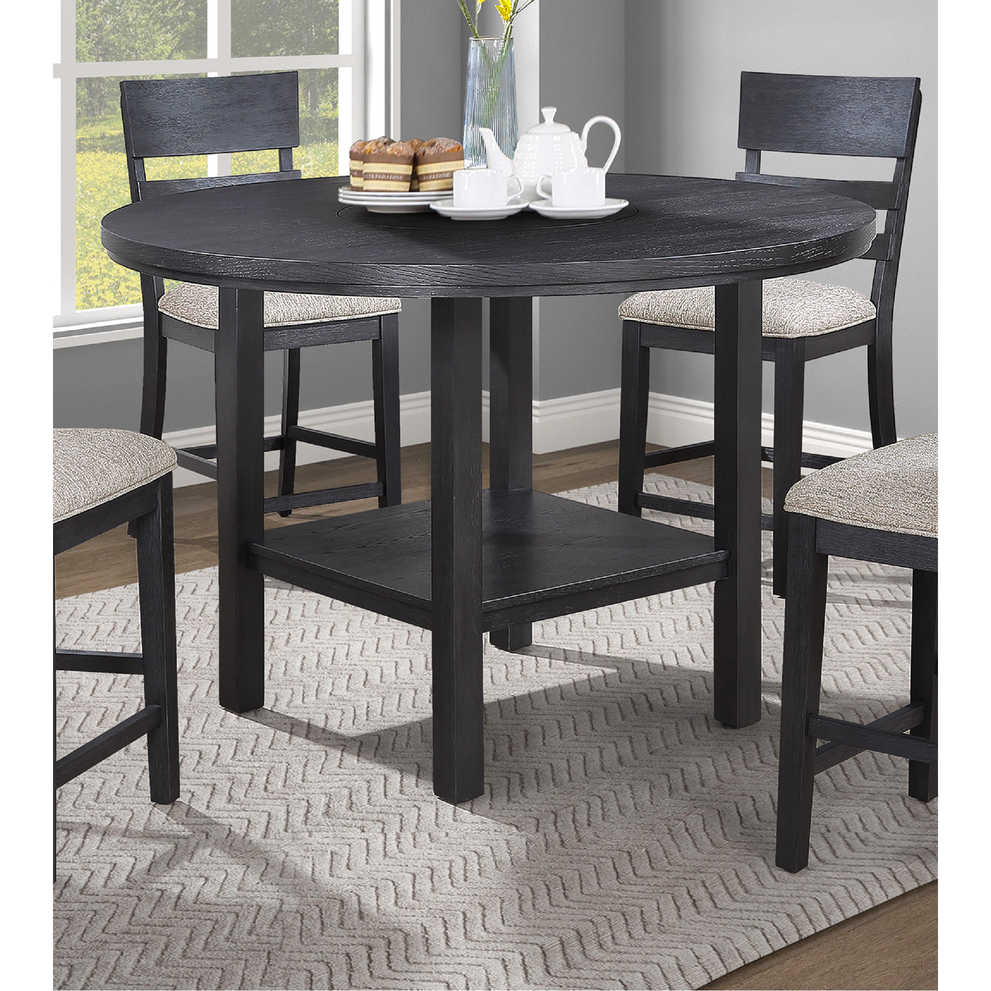Lark Manor™ Contemporary Transitional Style Counter Height Round Dining ...
