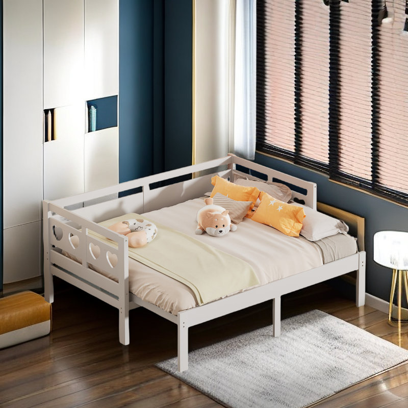 Red Barrel Studio® Extending Wooden Daybed With Trundle, Twin to King ...