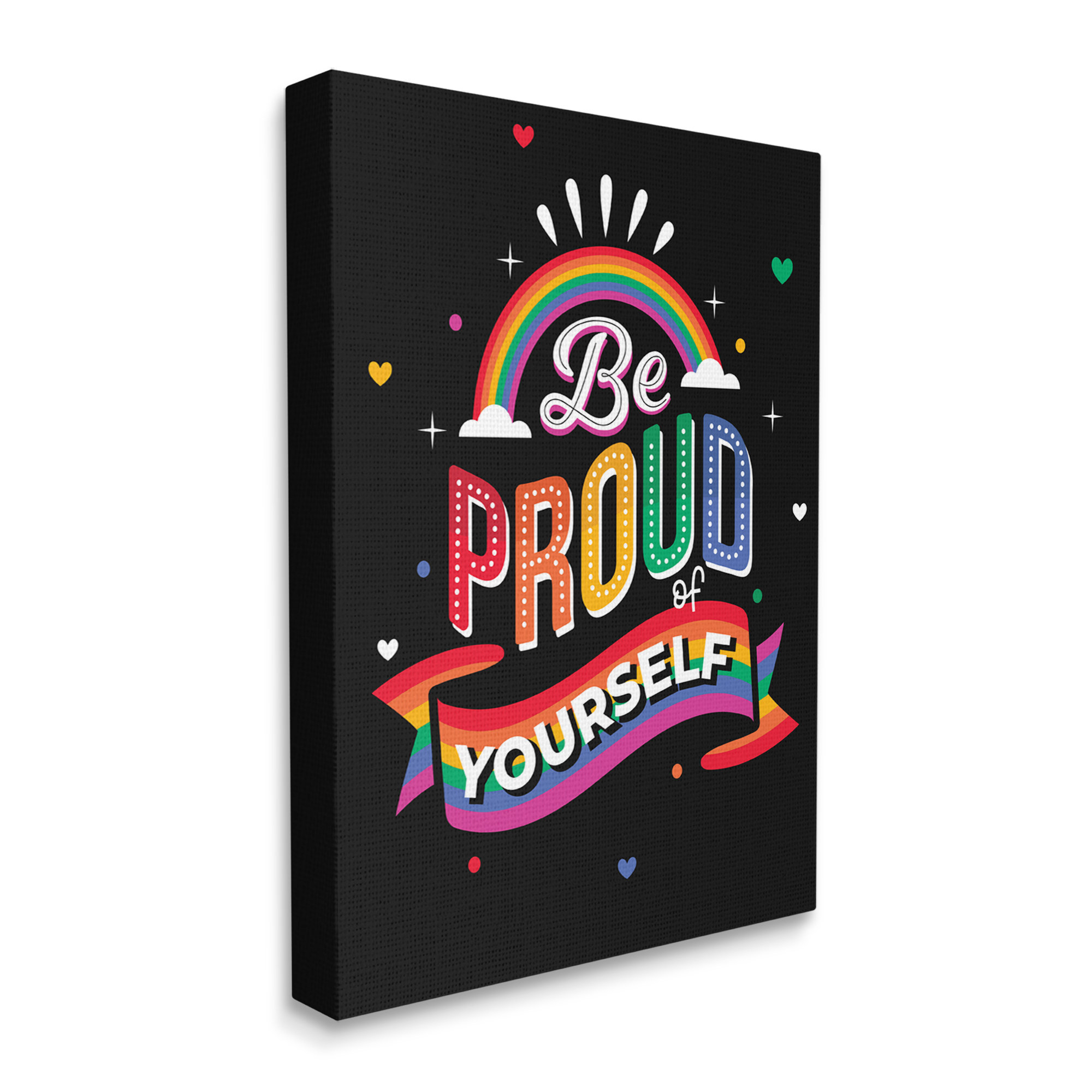 Stupell Industries Be Proud Of Yourself LGBTQ Phrase Canvas Wall Art By ...