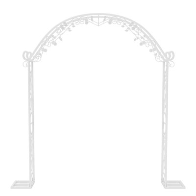 LUVODI Large Wedding Arch Backdrop Stand Metal Arch Frame in White ...