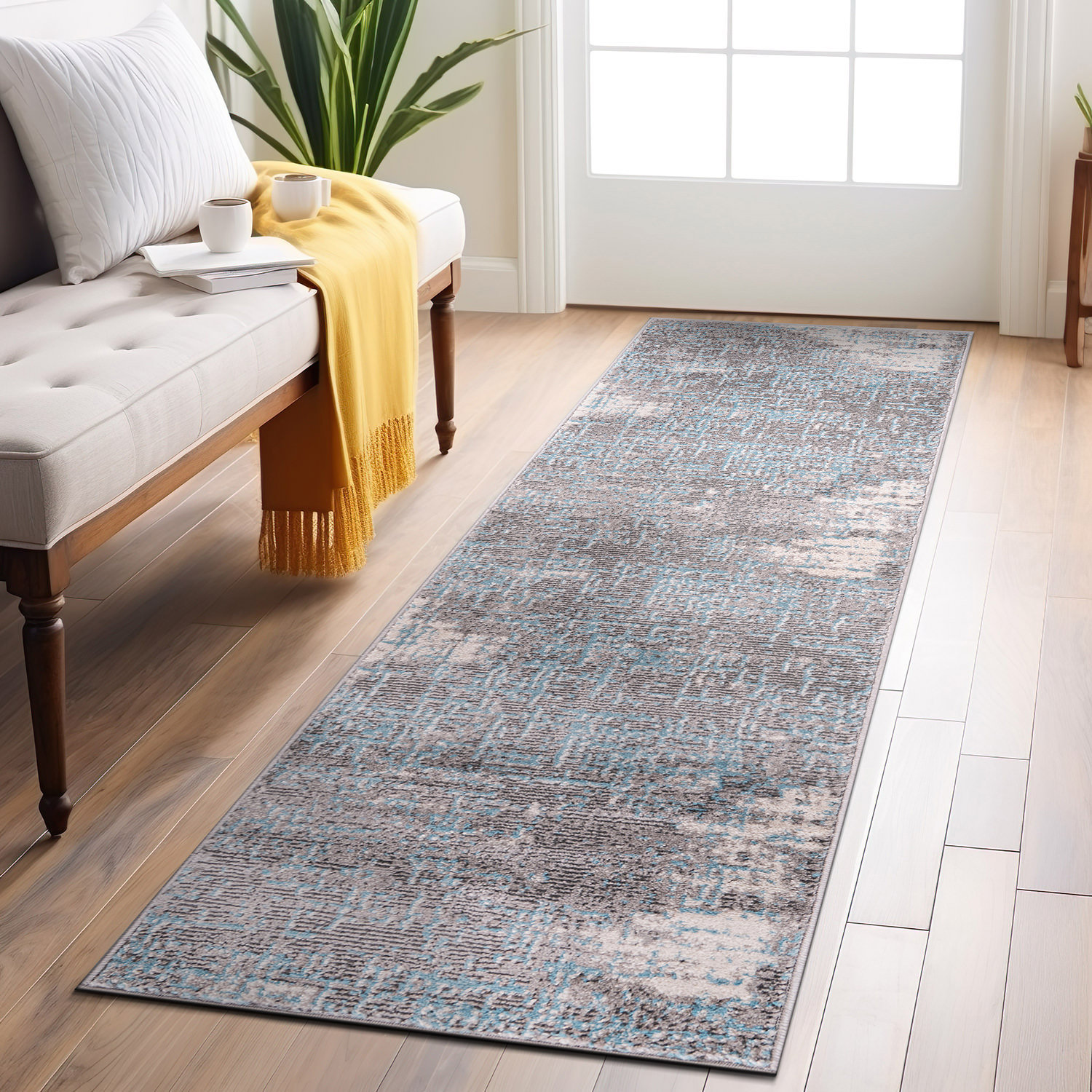 Trent Austin Design® Rambo Abstract Ivory/Gray/Blue Area Rug & Reviews ...