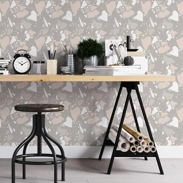 Wrought Studio Brown Granite 96" L X 24" W Peel And Stick Wallpaper ...