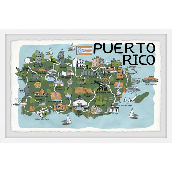 Trinx 'Gold Puerto Rico Spots' - Picture Frame Print on Paper | Wayfair